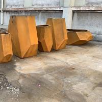 China Customized Modern Style Rusty Corten Steel Pot For Minimal Maintenance Outdoor Flower Pots for sale