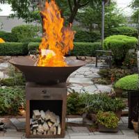 China Removable Ash Catcher Corten Steel BBQ Grill Fuel Wood/Charcoal Rusted Corten Steel Assembly Required for sale