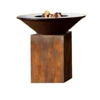 China Customized Rusted Corten Cooking Outdoor Bbq Outdoor Kitchen Bbq Grills With Removable Ash Catcher for sale