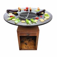 China Custom Steel BBQ Grill Easy To Clean Cooking Plate Accepts Custom Design Removable Ash Catcher Rustic Look for sale