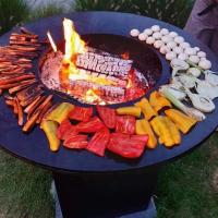 China Custom Steel BBQ Grill Easy To Clean Cooking Plate Accepts Custom Design Removable Ash Catcher Rustic Look for sale