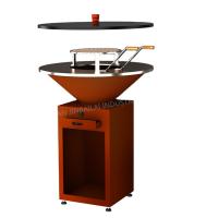 China Rusted Corten Steel BBQ Grill With Removable Ash Catcher Easy To Clean Customizable Cooking Plate for sale