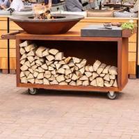 China HNJBL Outdoor Cooking Steel BBQ grill Gardern Rust Corten Steel Fire Pit BBQ Grills for sale