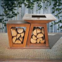 China Camping Bbq Stove Corten Steel BBQ Grill Cooking Plate 800mm/1000mm/1200mm Rusted for sale
