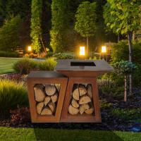 China Camping Bbq Stove Corten Steel BBQ Grill Cooking Plate 800mm/1000mm/1200mm Rusted for sale