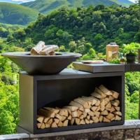 China Upgrade Your Outdoor Cooking Experience With Easy To Clean Black Corten Steel Barbecue Grills for sale