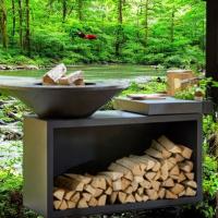 China Upgrade Your Outdoor Cooking Experience With Easy To Clean Black Corten Steel Barbecue Grills for sale
