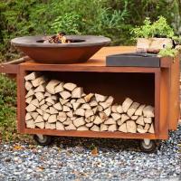 China HNJBL Outdoor Cooking Steel BBQ grill Gardern Rust Corten Steel Fire Pit BBQ Grills for sale