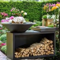 China Large Barbecue Wood Fired Garden Grills with Assembly Required Corten Steel for sale