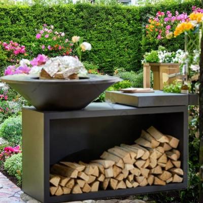 China Large Barbecue Wood Fired Garden Grills with Assembly Required Corten Steel for sale