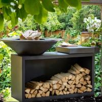 China Large Barbecue Wood Fired Garden Grills with Assembly Required Corten Steel for sale
