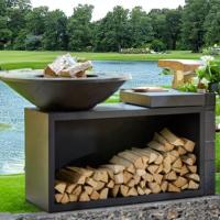 China Large Barbecue Wood Fired Garden Grills with Assembly Required Corten Steel for sale