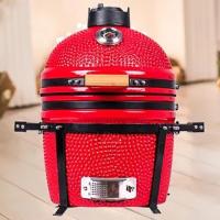 China European And American BBQ Charcoal Ceramic Smoking Grill 15 Inch Tabletop Model for sale