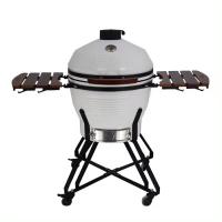 China White Glazed 24 Inch Ceramic Grill European And American Style Outdoor Pizza Grill Charcoal Smoking Expert for sale