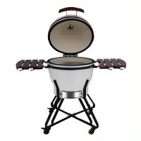 China White Glazed 24 Inch Ceramic Grill European And American Style Outdoor Pizza Grill Charcoal Smoking Expert for sale