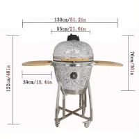 China 21 Inch Ceramic Barbecue Grill Charcoal Pattern Smoked Garden Ink Painting for sale