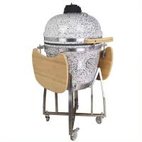 China 21 Inch Ceramic Barbecue Grill Charcoal Pattern Smoked Garden Ink Painting for sale