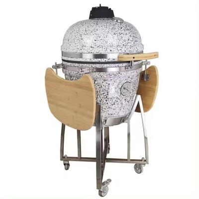 China 21 Inch Ceramic Barbecue Grill Charcoal Pattern Smoked Garden Ink Painting for sale