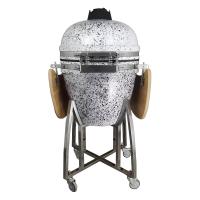 China 21 Inch Ceramic Barbecue Grill Charcoal Pattern Smoked Garden Ink Painting for sale