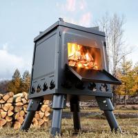 China Camping Portable Folding Outdoor Wood Burner Stove In Carbon Steel for sale