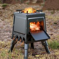 China Camping Portable Folding Outdoor Wood Burner Stove In Carbon Steel for sale
