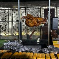 China Multi Size Square Wood / charcoal Fuel Corten Steel BBQ Grill For Outdoor Cooking Easy To Clean for sale