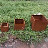 China Create A Relaxing Atmosphere Corten Steel Bowl Planter Outdoor Landscapes Durable Eco Friendly for sale