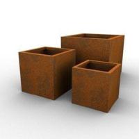 China Drainage Hole Large Corten Bowl Planter Pots Modern Design For Garden for sale