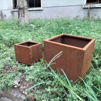 China Drainage Hole Large Corten Bowl Planter Pots Modern Design For Garden for sale