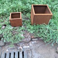 China Drainage Hole Large Corten Bowl Planter Pots Modern Design For Garden for sale