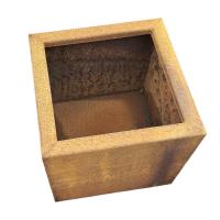 China Customized Rusty Red Corten Steel Pot with Lightweight Design and Drainage Hole for sale