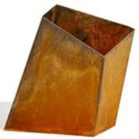 China Irregular Weathering Steel Outdoor Flower Pot With Oblique Mouth for sale
