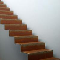 China Corten Steel Staircase Durable Stylish Outdoor Stairs for sale