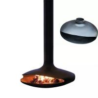 China Modern Black Suspended Wood Burning Fireplace For Cozy Heating for sale
