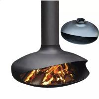 China Modern Black Suspended Wood Burning Fireplace For Cozy Heating for sale