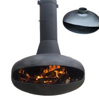 China Modern Black Suspended Wood Burning Fireplace For Cozy Heating for sale