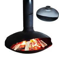 China Modern Black Suspended Wood Burning Fireplace For Cozy Heating for sale