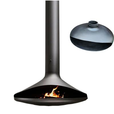 China Elegant Black Hanging Wood Fireplace Floating Design Icon for sale