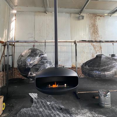 China Black / White Or Customized Modern Hanging Fireplace With Manual Ignition Type for sale