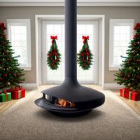 China Customizable Suspended Wood Burner Black / White Or Customized For Wood Fuel Type for sale