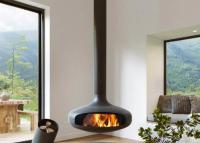 China 60m2 Suspended Wood Fireplace 0.6m Ceiling Mounted Fireplace for sale