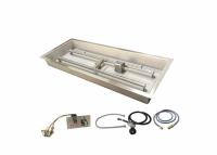 China Silver Linear Trough Gas Fire Pit Insert  65000 BTU Fire Pit Burner Plate for sale