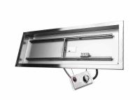 China Silver Linear Trough Gas Fire Pit Insert  65000 BTU Fire Pit Burner Plate for sale