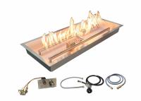 China Silver Linear Trough Gas Fire Pit Insert  65000 BTU Fire Pit Burner Plate for sale