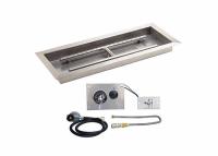 China Silver Linear Trough Gas Fire Pit Insert  65000 BTU Fire Pit Burner Plate for sale