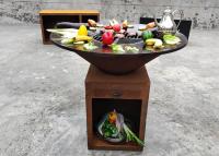 China CE 10mm Steel BBQ Grill Corten Backyard Cooking Grills Wood Burning for sale