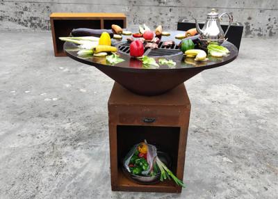 China CE 10mm Steel BBQ Grill Corten Backyard Cooking Grills Wood Burning for sale
