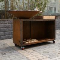China 1330mm Corten Steel BBQ Grill CE Wood Burning Bbq Grill Camping for sale