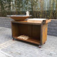 China 1330mm Corten Steel BBQ Grill CE Wood Burning Bbq Grill Camping for sale