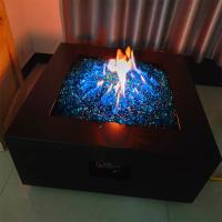 China 1.6ft Fire Pit Rectangular Fire Table With Propane Tank Inside 40000 BTU for sale
